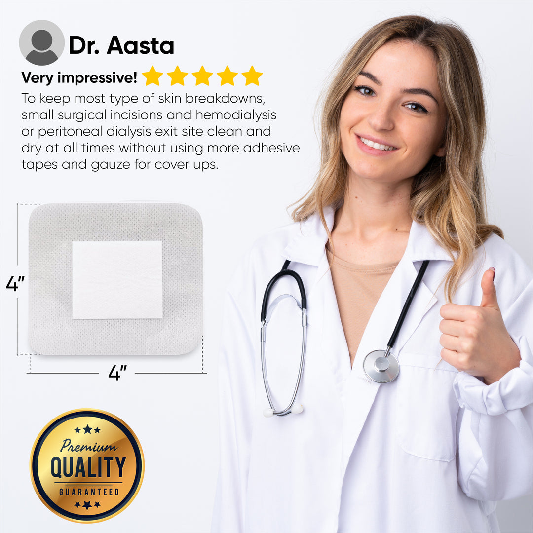 Sterile Adhesive Wound Dressing | 4x4 Inches Bordered Gauze – MandMcares